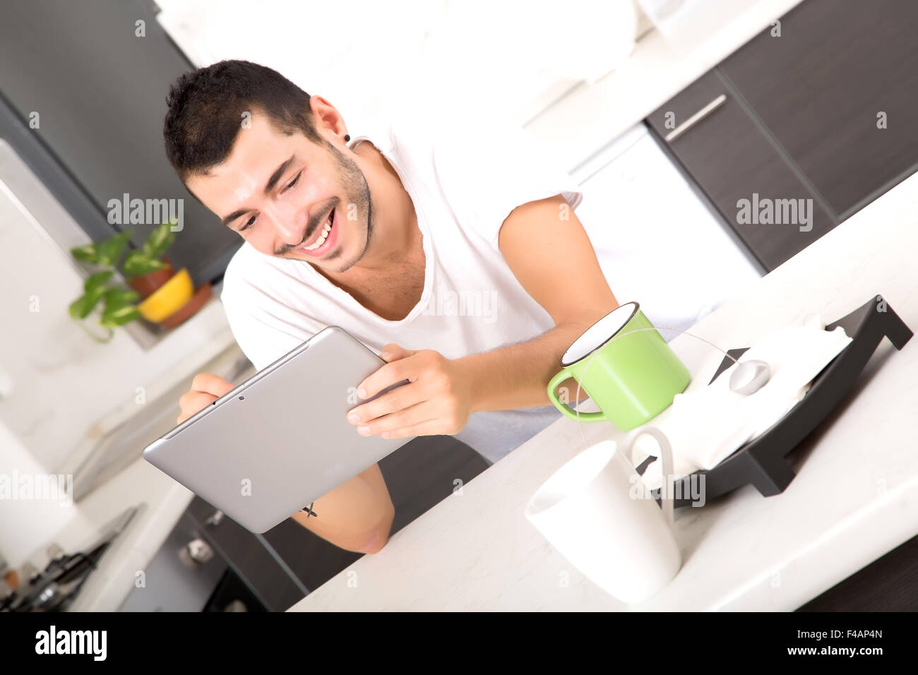 Coffee and Tablet PC Stock Photo - Alamy
