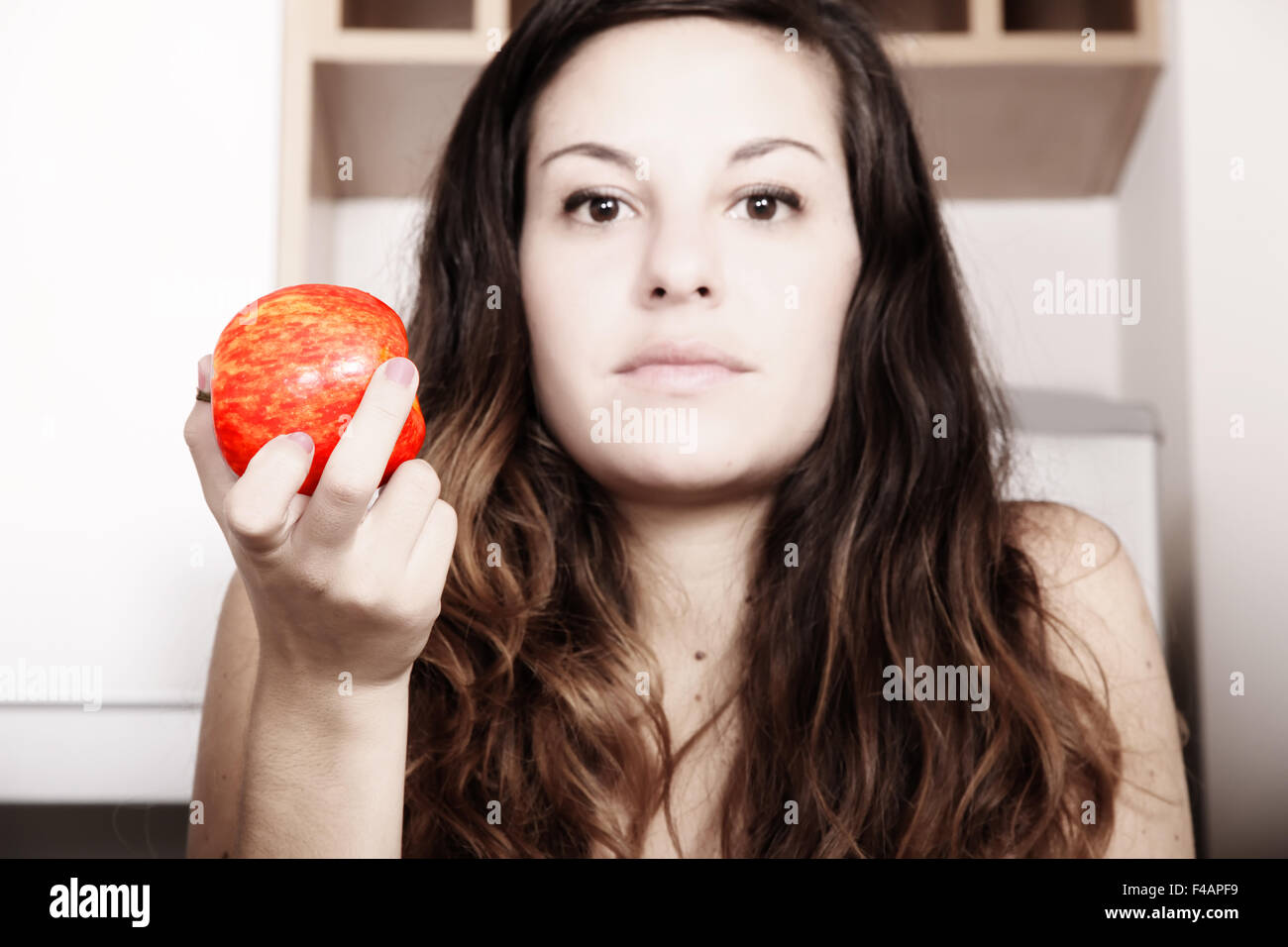 Eating a apple Stock Photo - Alamy