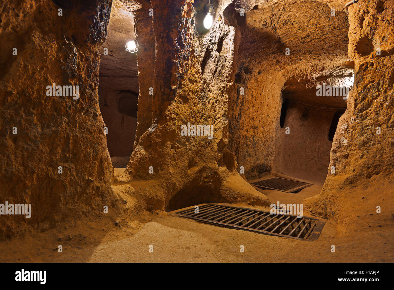 Derinkuyu cave city in Cappadocia Turkey Stock Photo - Alamy