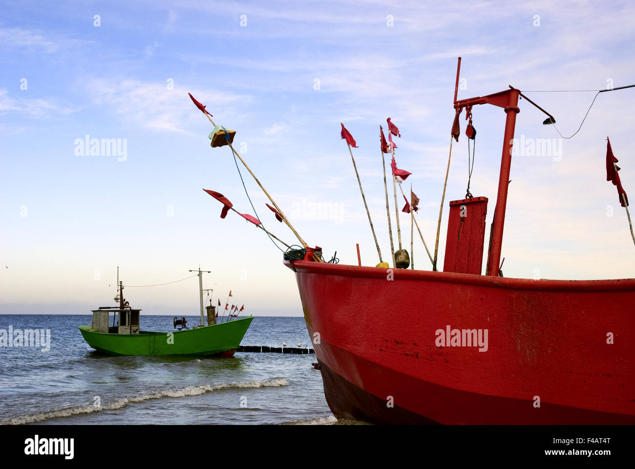 Fishing Boats on the beach Stock Photo - Alamy