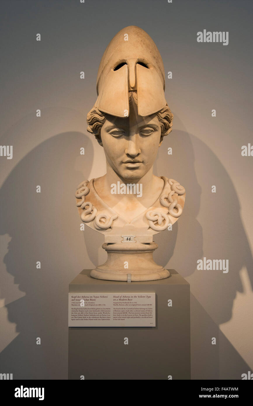 Germany, Berlin, Altes Museum, Head of Athena Stock Photo - Alamy
