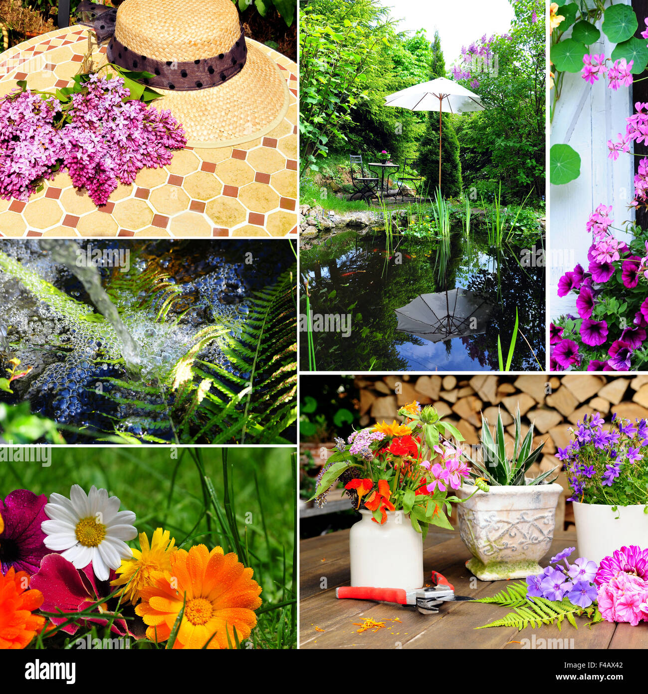 Garden Flowers Collage Stock Photo - Alamy