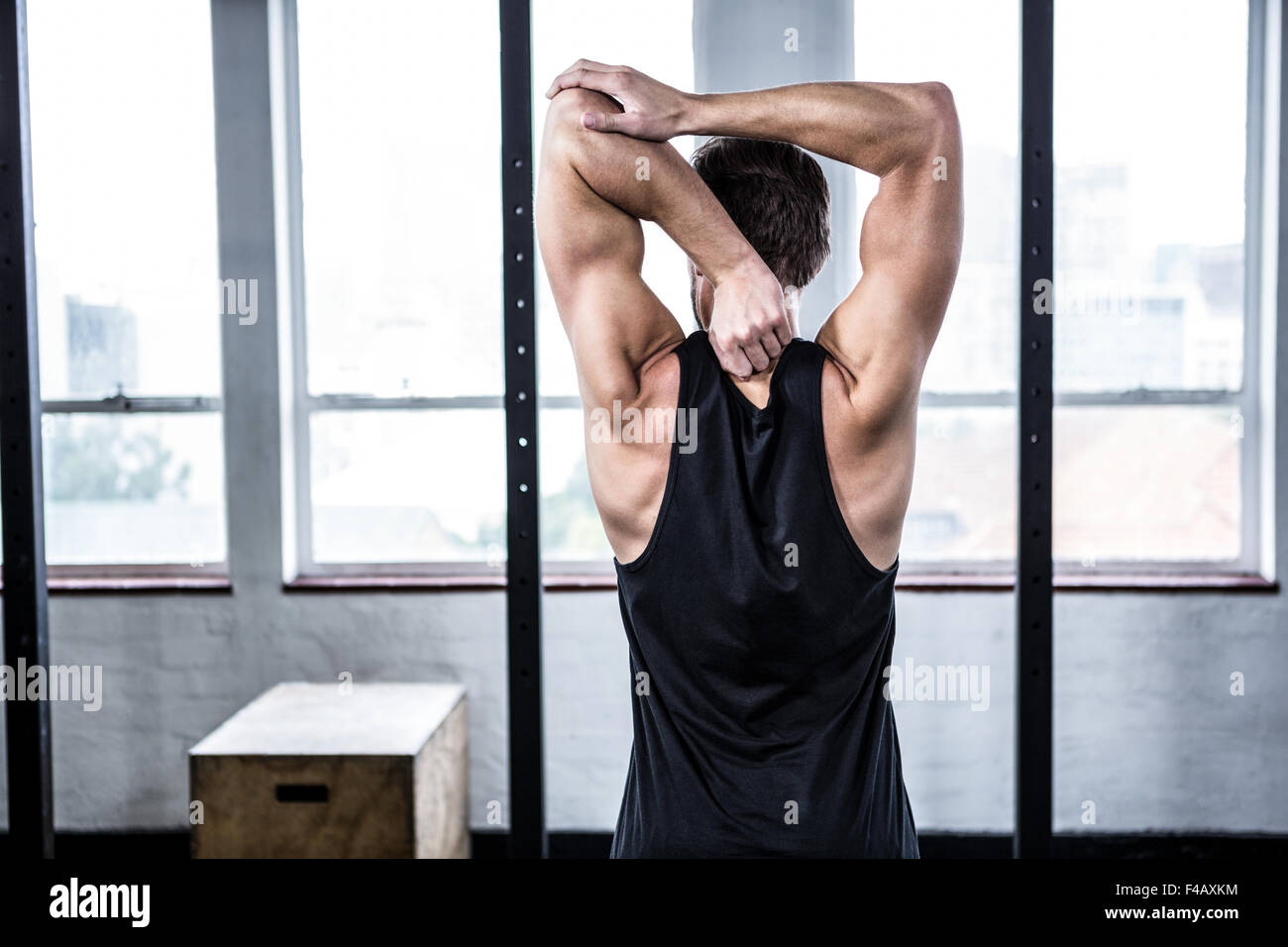 Man stretching arms hi-res stock photography and images - Alamy