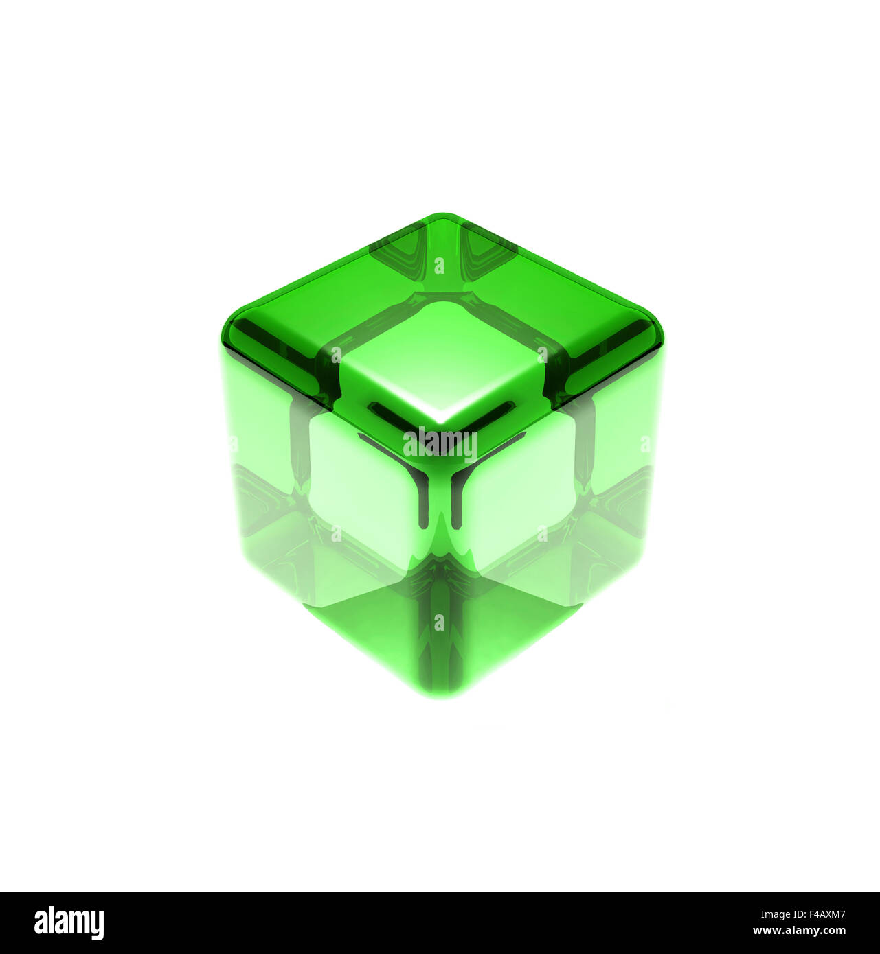 green glass cube isolated Stock Photo - Alamy