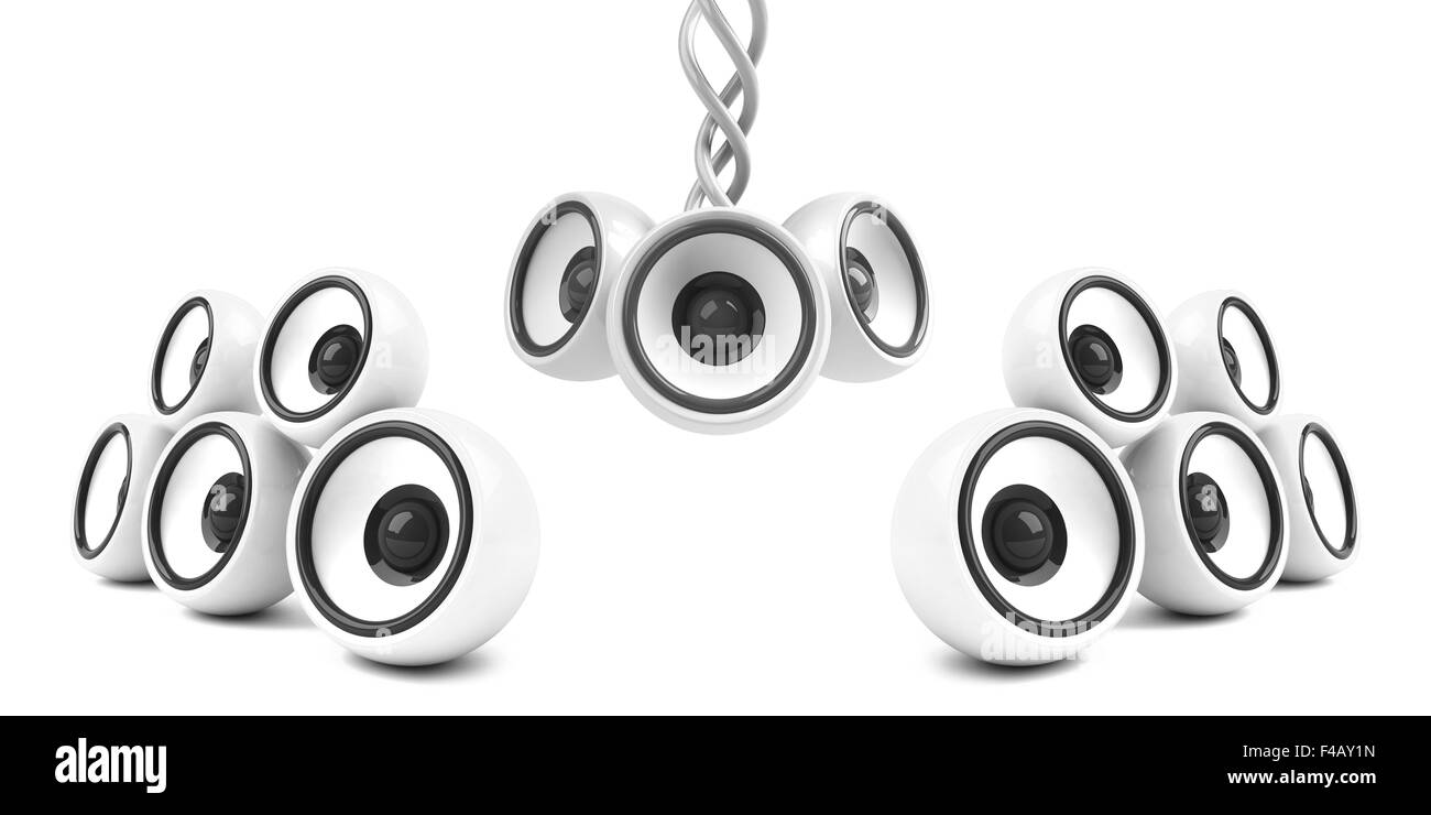 white stylish modern audio system Stock Photo - Alamy