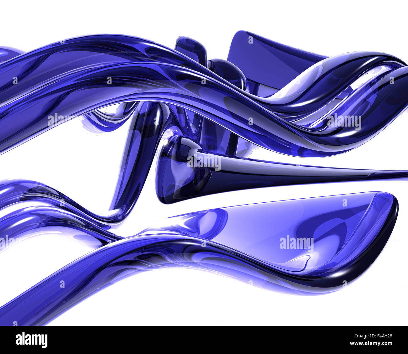 3d blue glass waves Stock Photo - Alamy