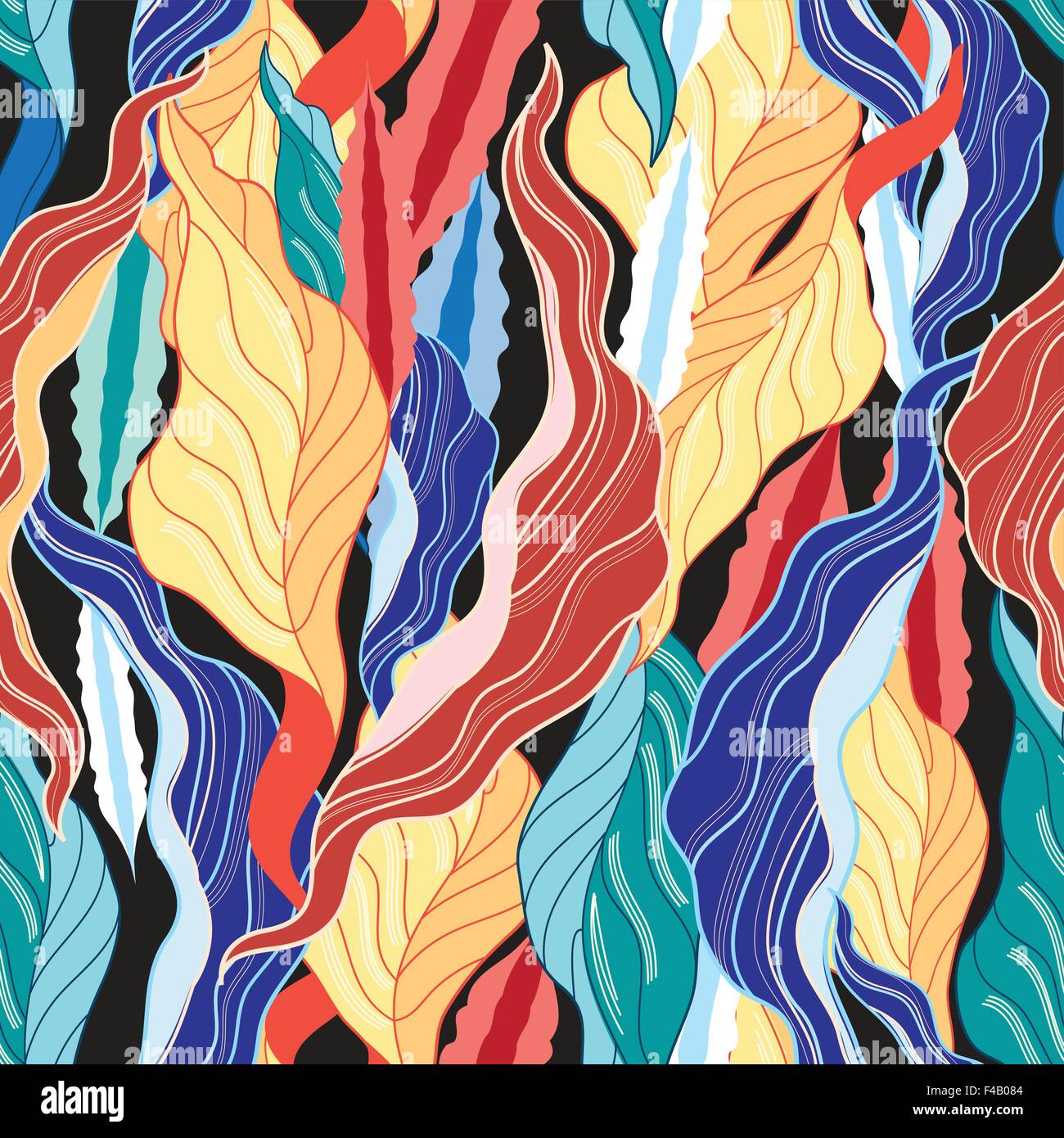 Graphic pattern vector a beautiful colorful plants Stock Vector Image ...