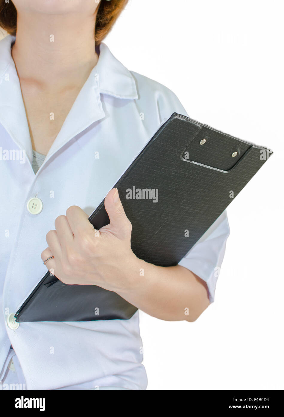 Doctor holding a document file Stock Photo - Alamy