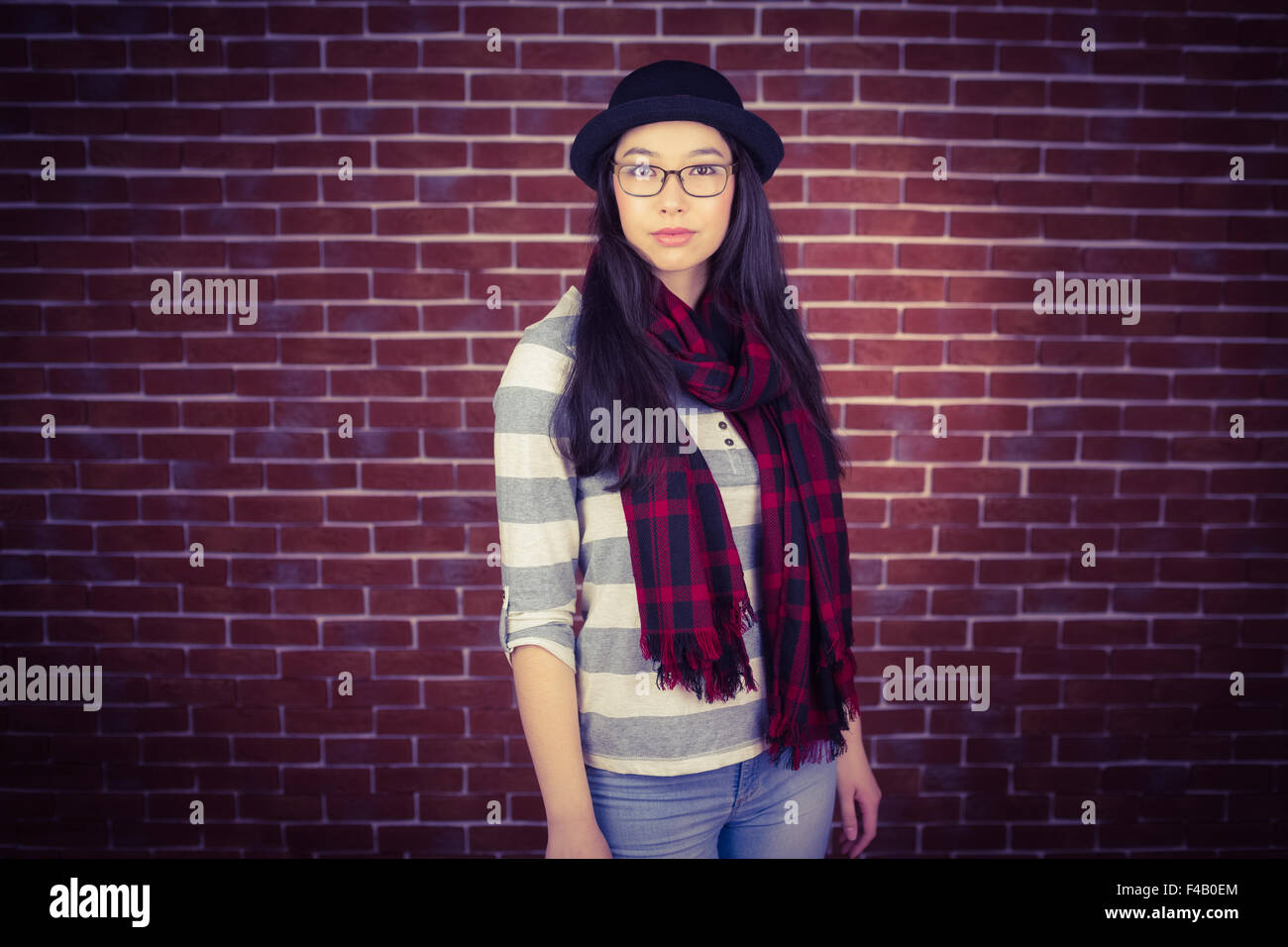 Portrait hipster woman reading red hi-res stock photography and images ...