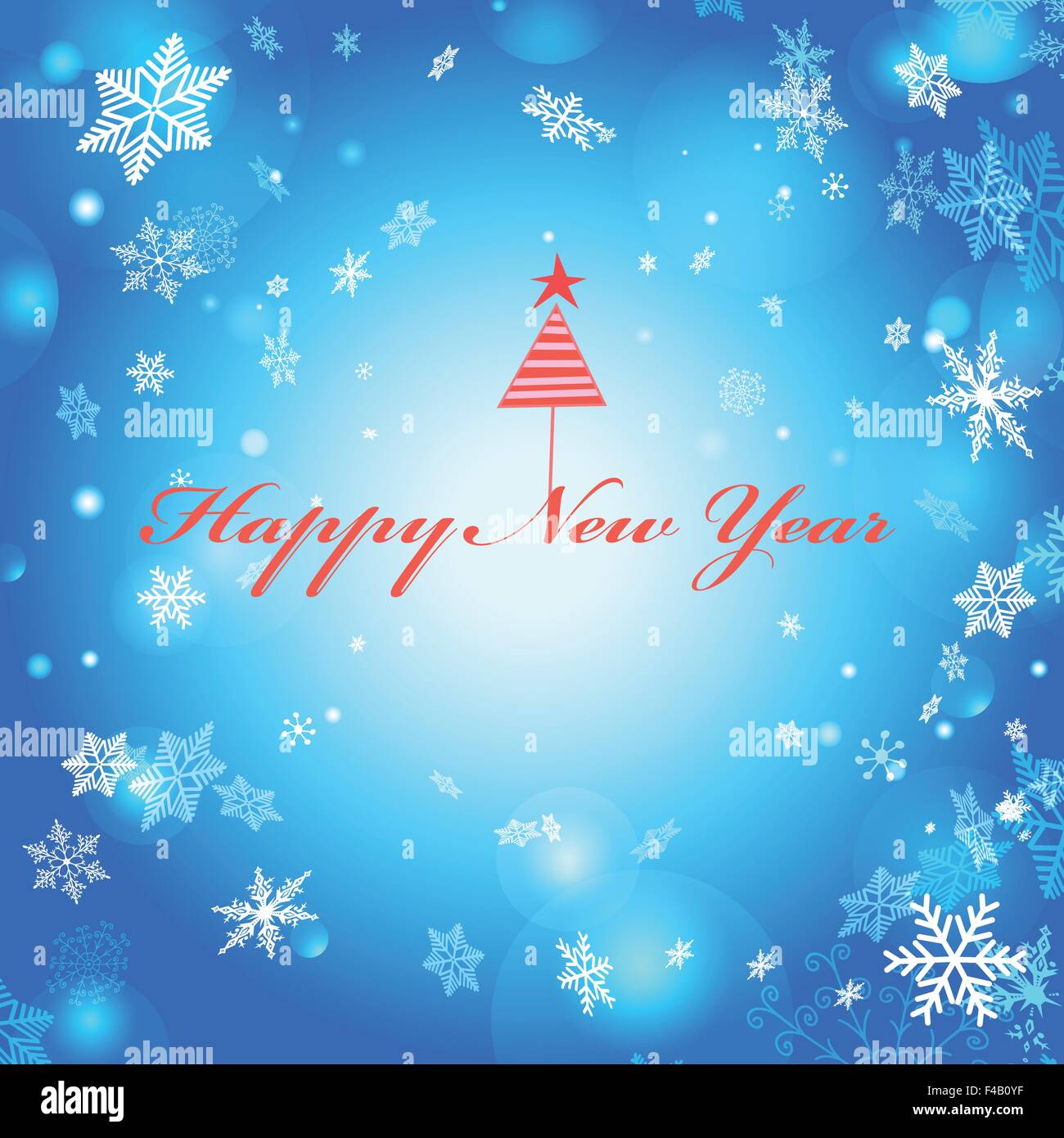 bright winter abstract background with snowflakes and greetings Stock ...