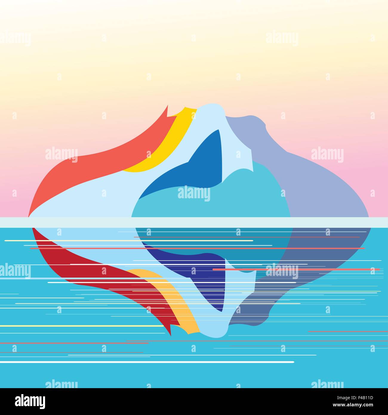 Vector illustration of a beautiful seascape on the background of the ...