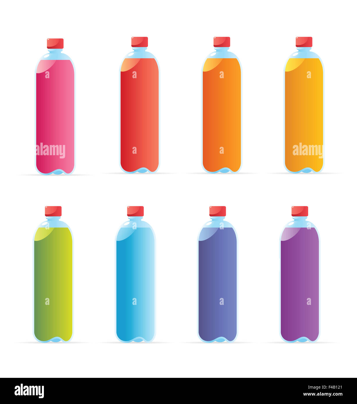 Multicolored water bottles Stock Photo - Alamy