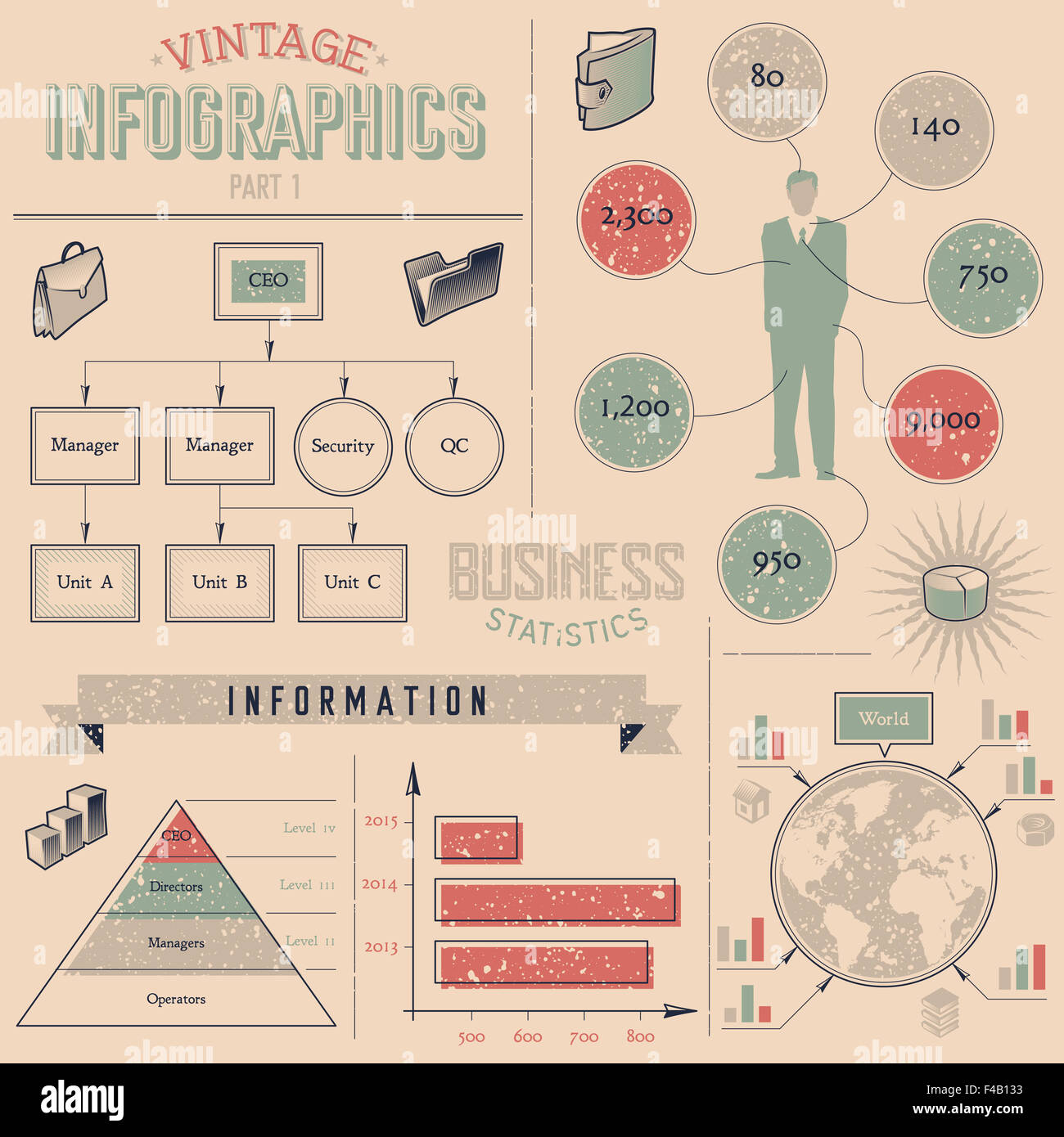 Vintage infographics design elements Stock Photo - Alamy