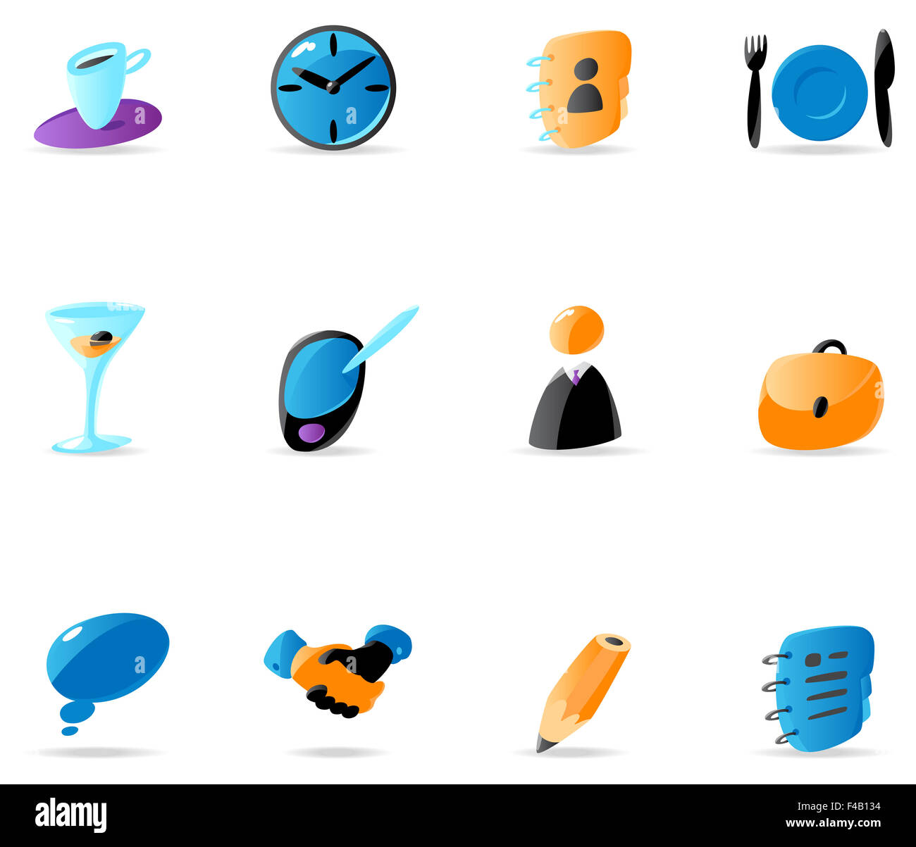 business contacts and meeting icons Stock Photo - Alamy