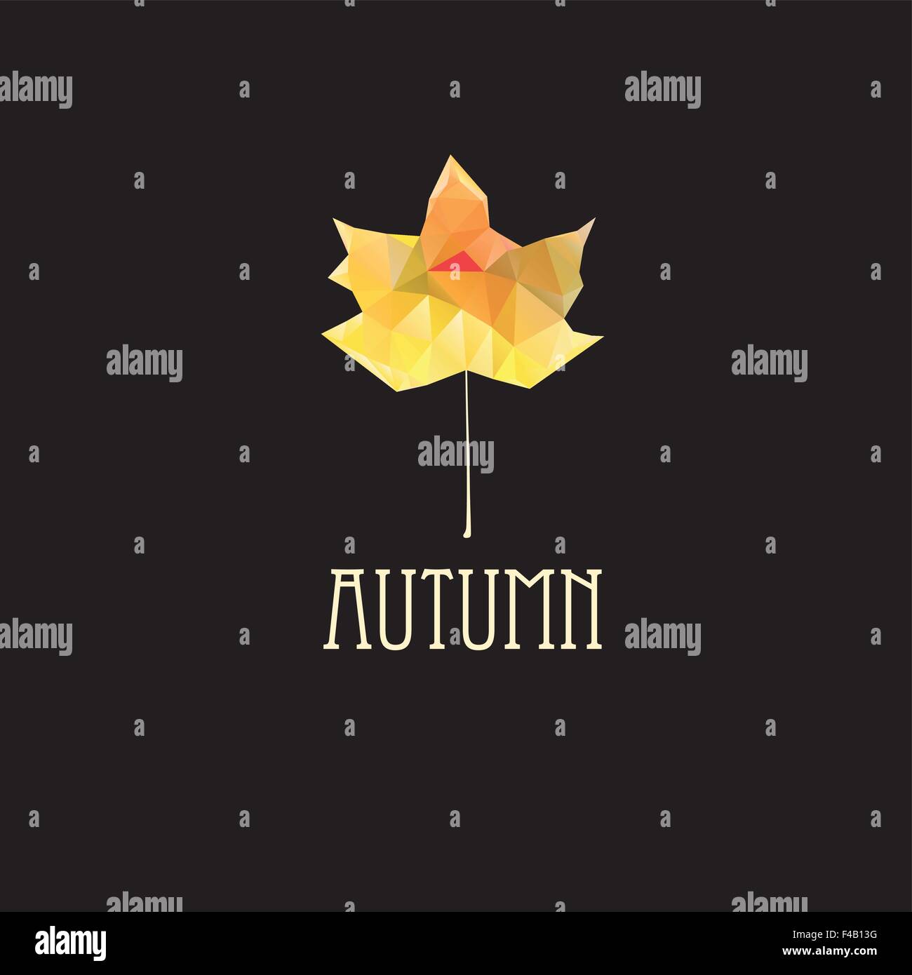 Beautiful vector illustration symbol of autumn leaf Stock Vector Image ...
