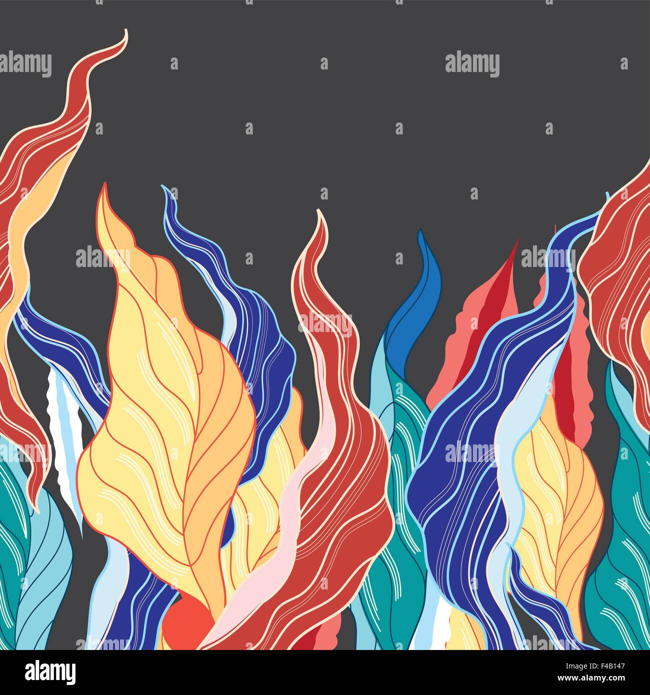 Graphic pattern vector a beautiful colorful plants Stock Vector Image ...