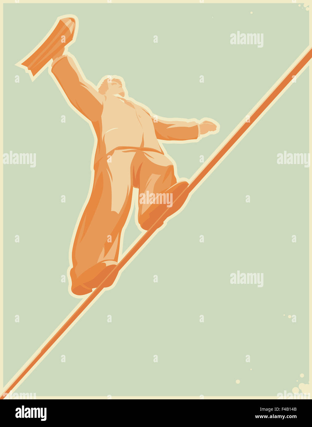 Tightrope walker illustration hi-res stock photography and images - Alamy