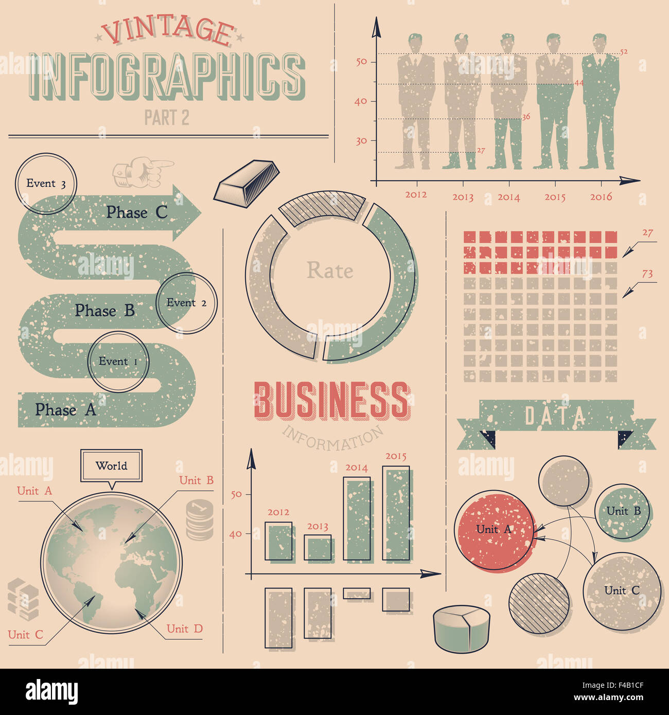 Vintage infographics design elements Stock Photo - Alamy