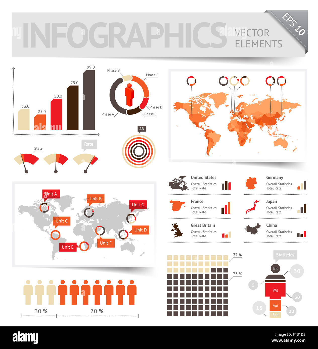 World map infographic template countries Cut Out Stock Images ...