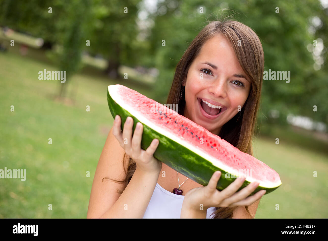 Watermelon woman hi-res stock photography and images - Alamy