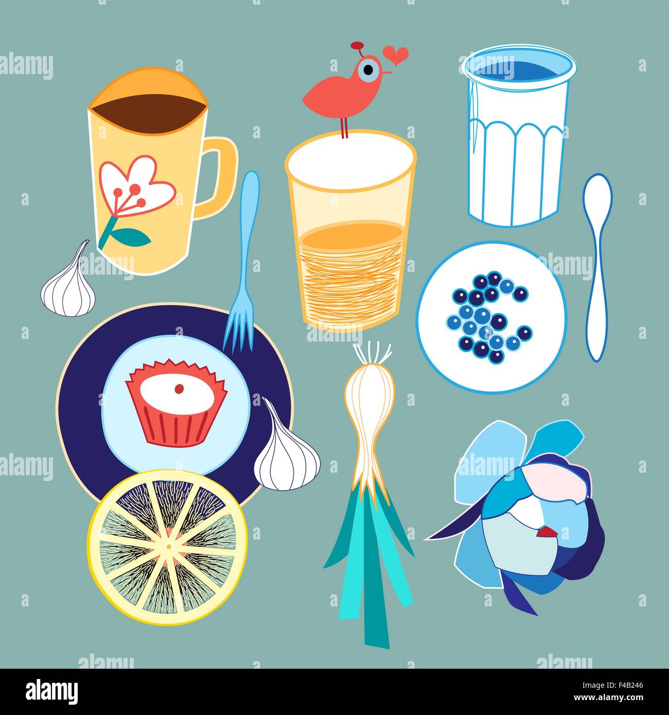 Glasses on set table Stock Vector Images - Alamy