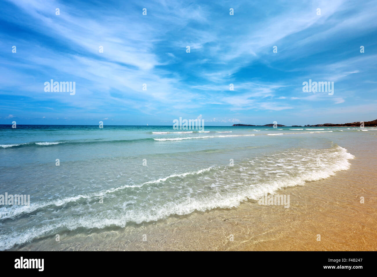 background bright blue sea waves on a windy day Stock Photo - Alamy