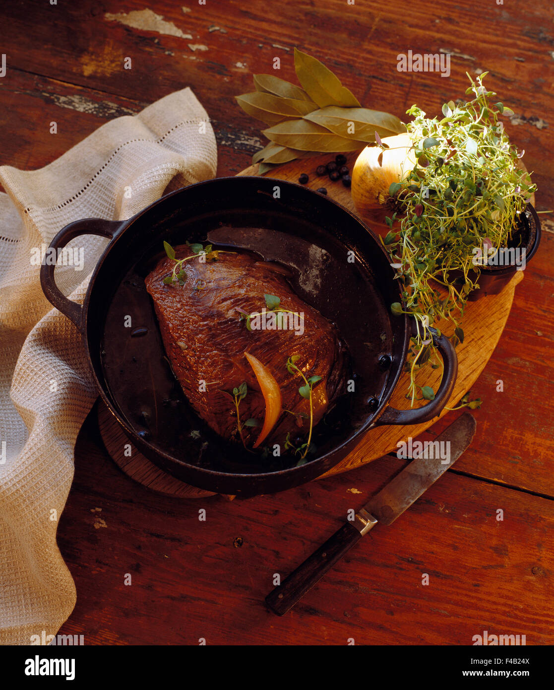 Meat in a pot Stock Photo - Alamy