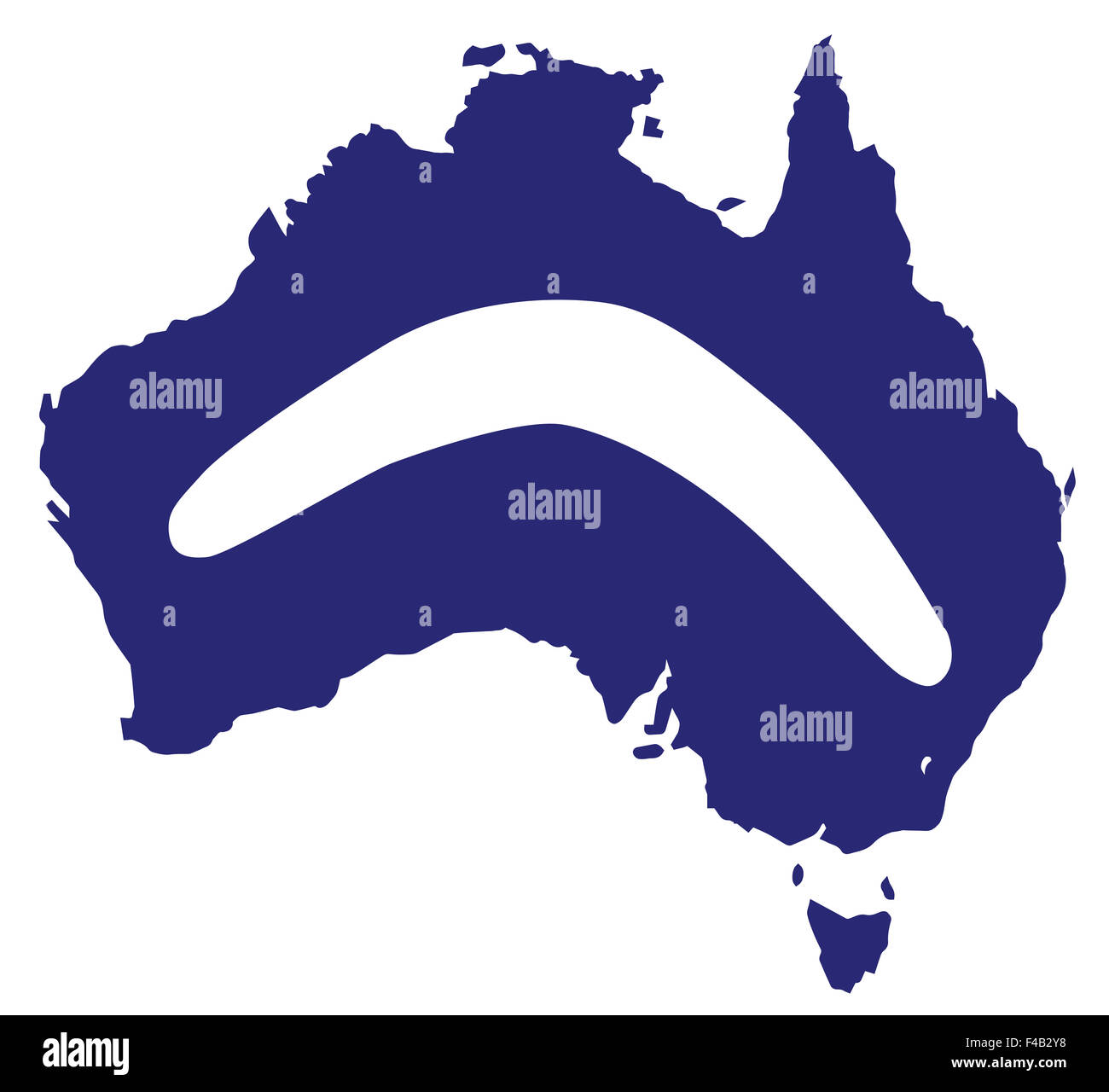 Silhouette map of Australia over a white background with inset ...