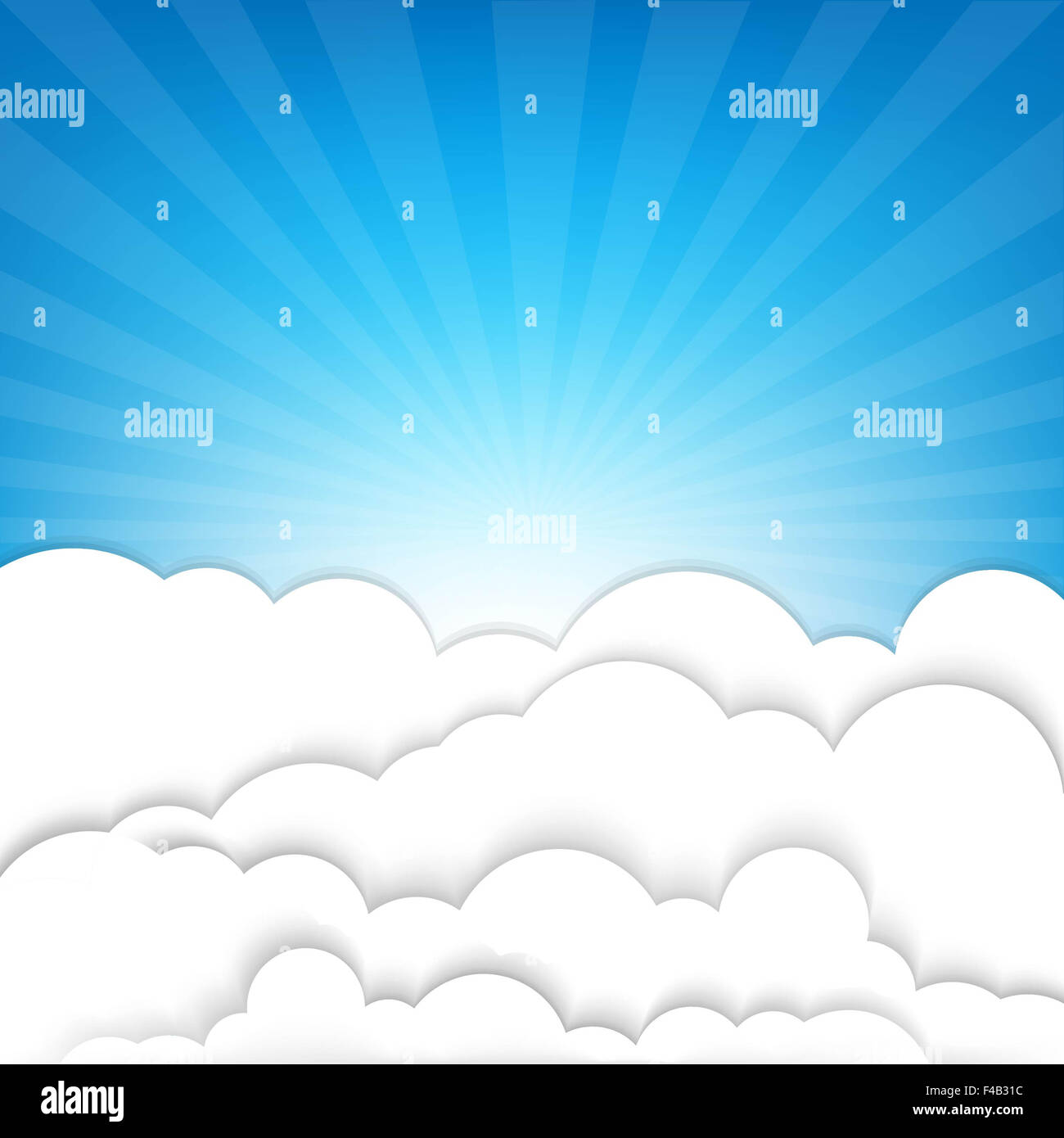 Clouds With Sky And Sunburst Stock Photo - Alamy