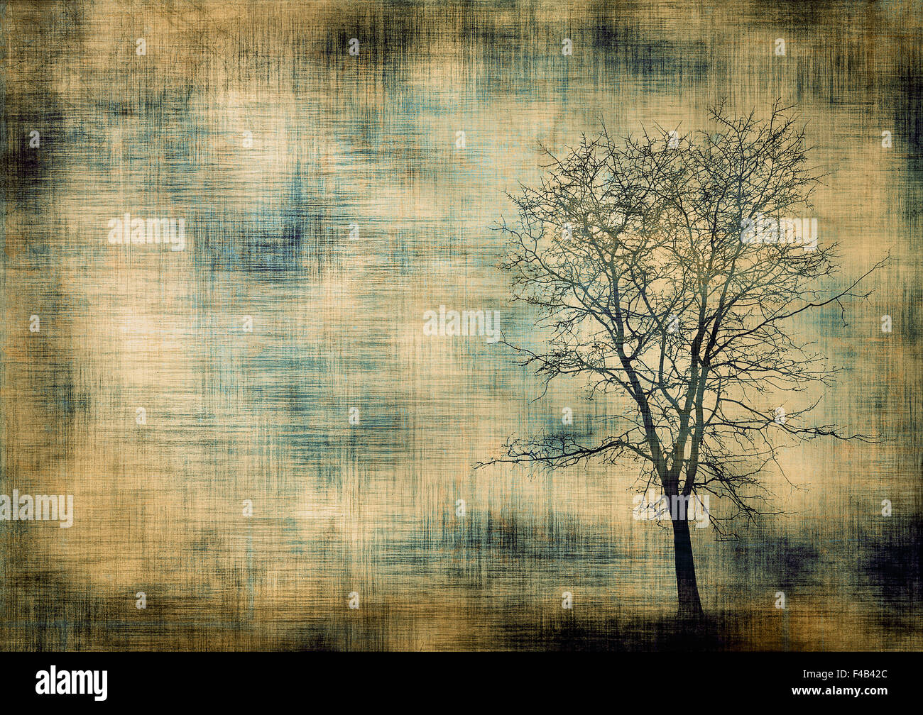 grunge frame with tree silhouette Stock Photo - Alamy