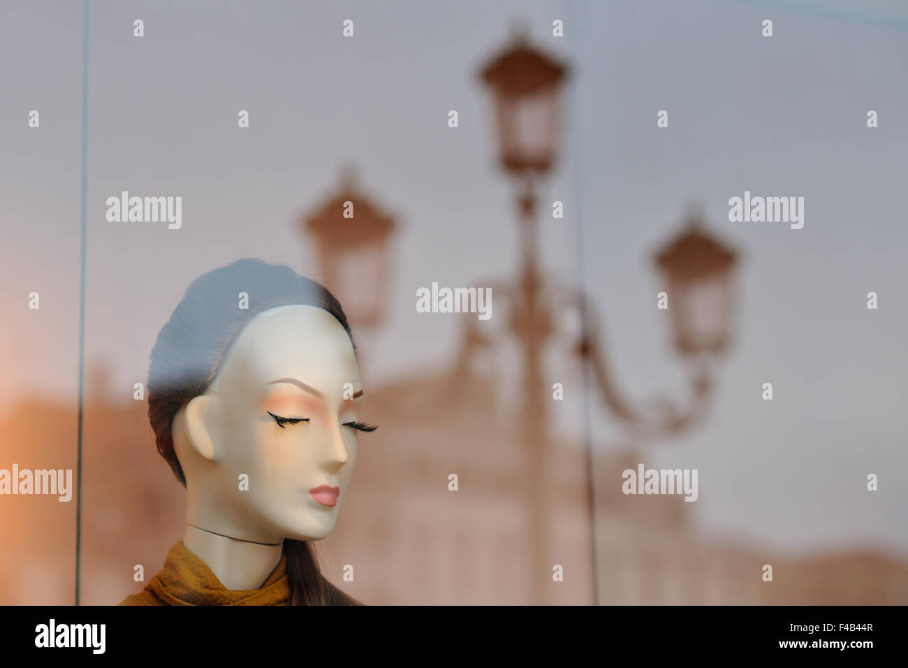 Reflection in a Venice shop window Stock Photo - Alamy