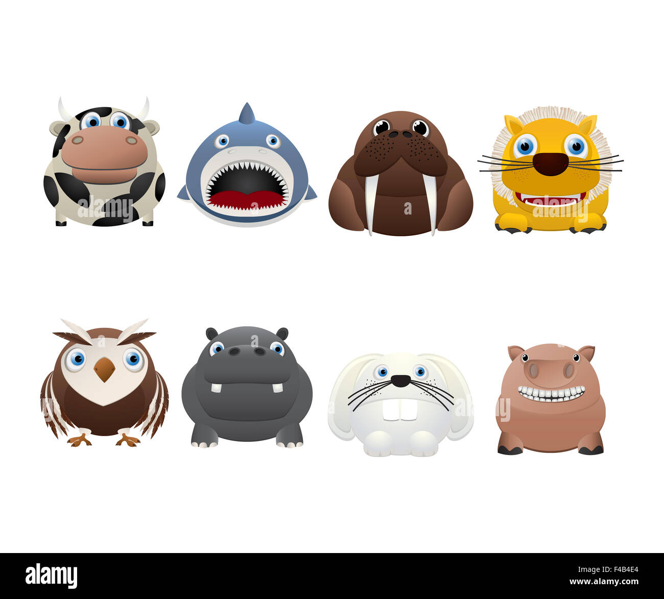 Funny animal icons Stock Photo - Alamy