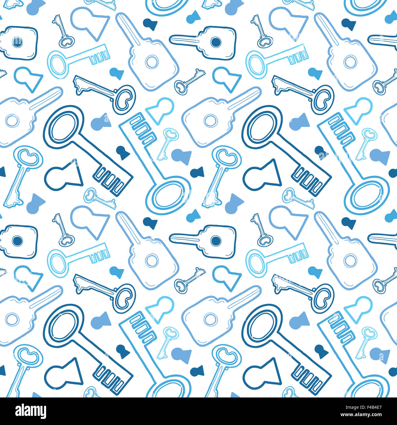 Keys line art seamless pattern background Stock Photo - Alamy