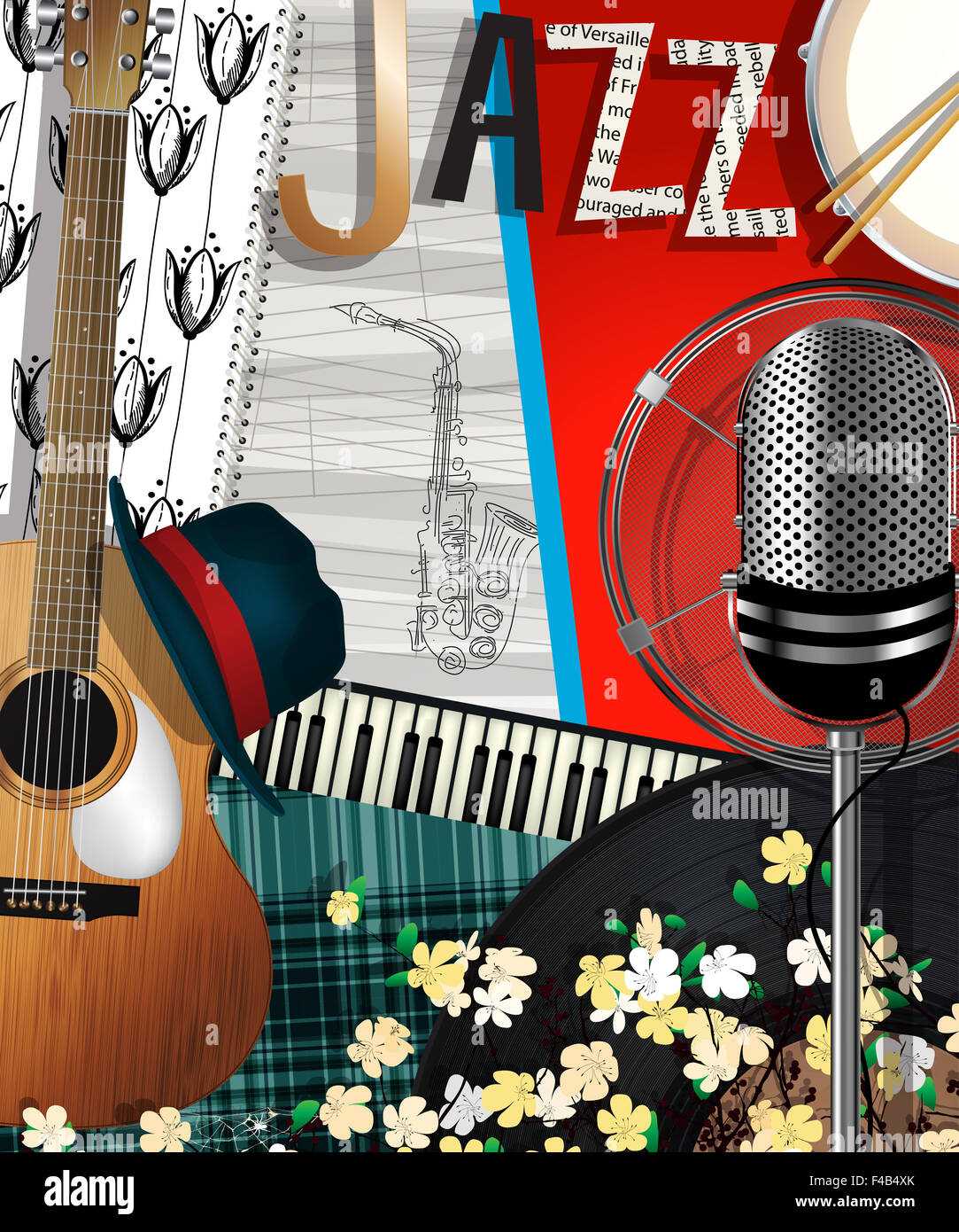 Music party art collage musical hi-res stock photography and images - Alamy