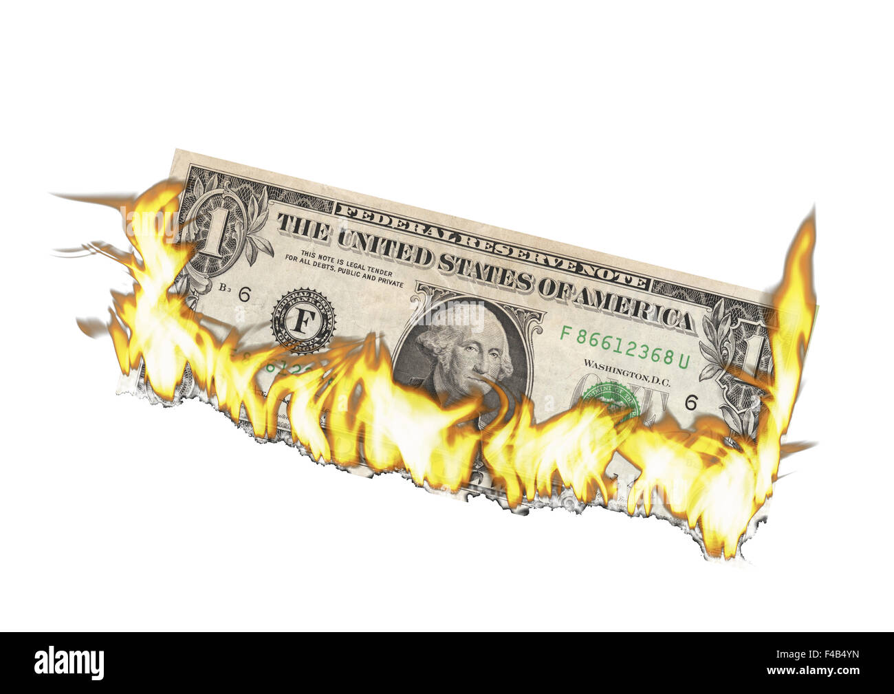 Burning money bill Cut Out Stock Images & Pictures - Alamy