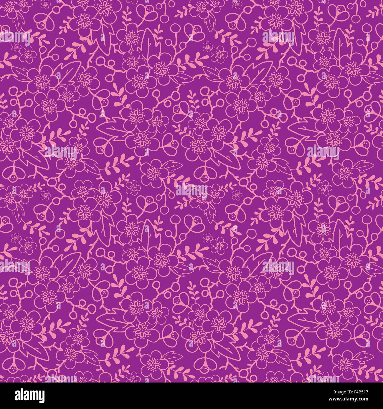 Purple florals seamless pattern background Stock Photo - Alamy