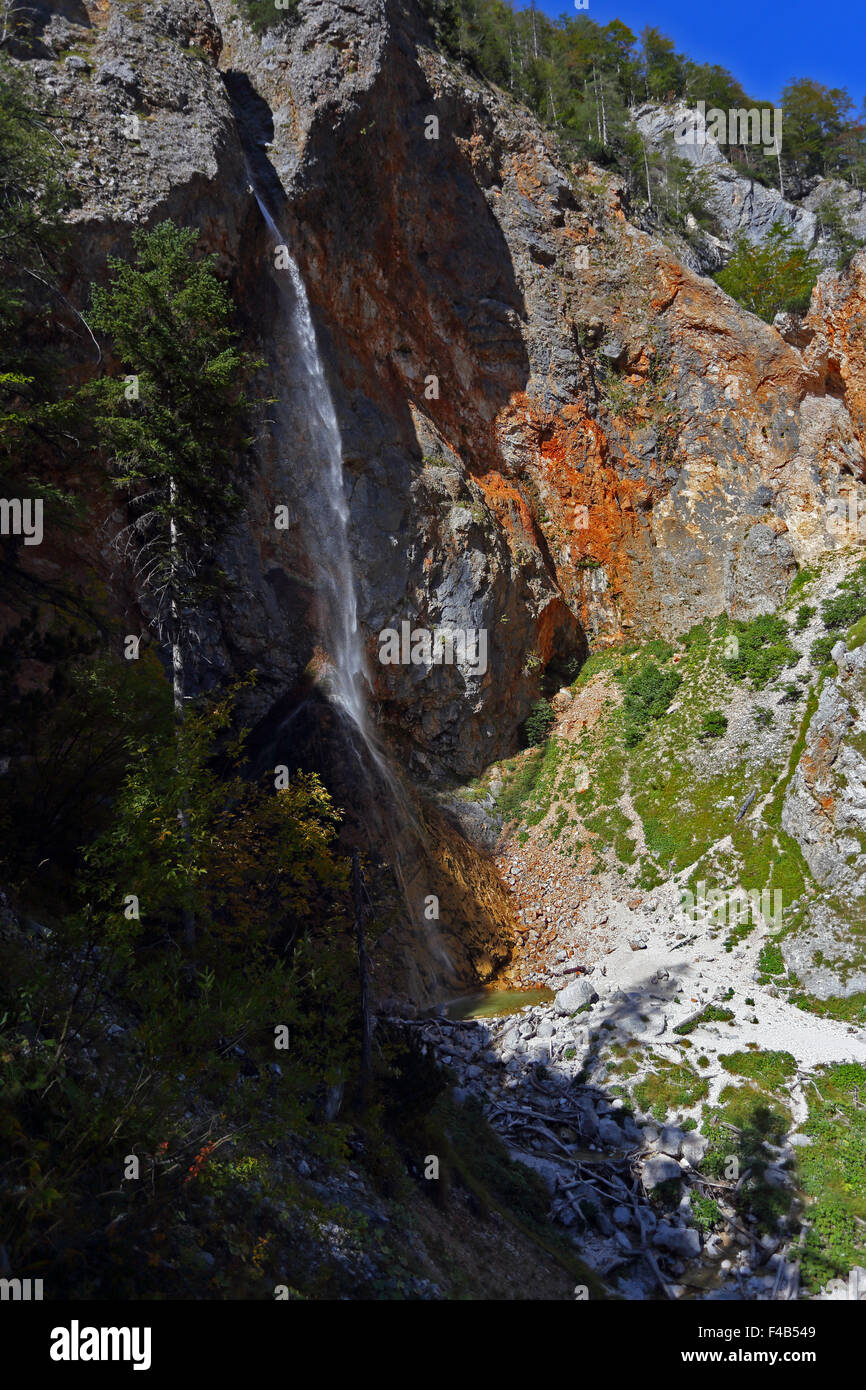 Rinka waterfall, Karawanks, Alps, Slovenia Stock Photo - Alamy