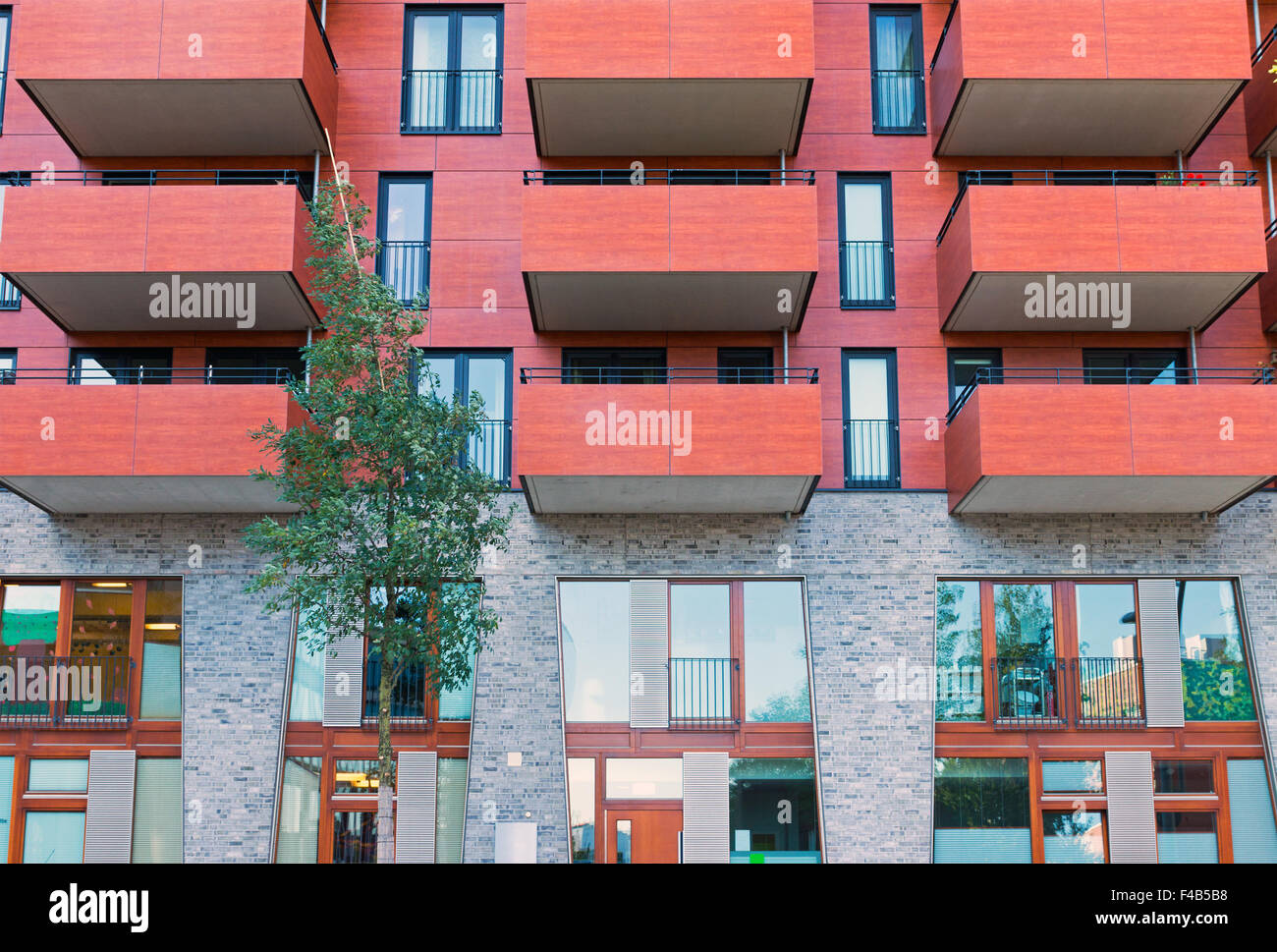 Red balconies hi-res stock photography and images - Alamy