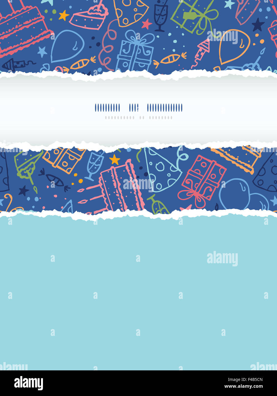 Birthday vertical torn frame seamless pattern background Stock Photo - Alamy