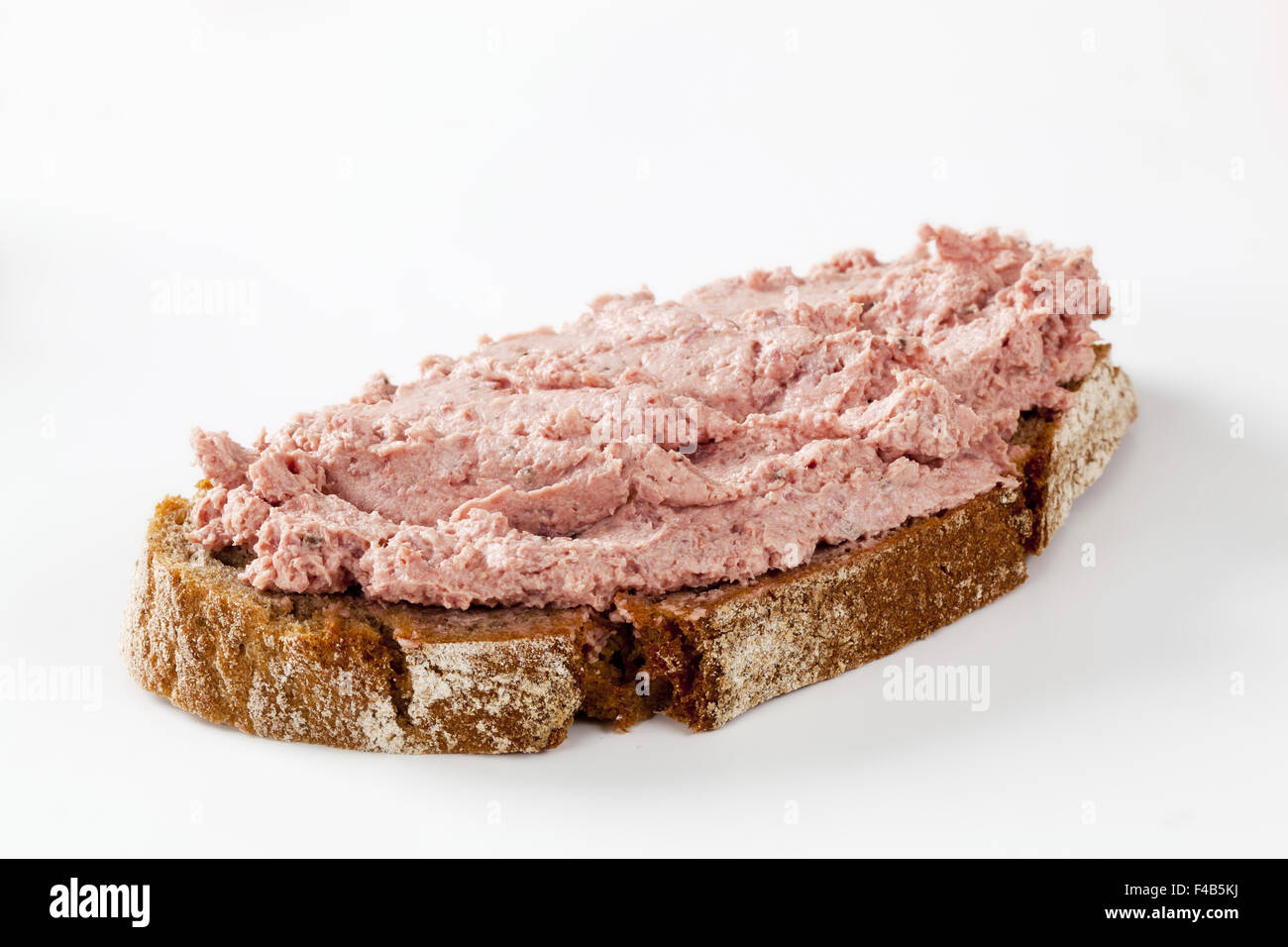slice of bread with ham spread Stock Photo - Alamy