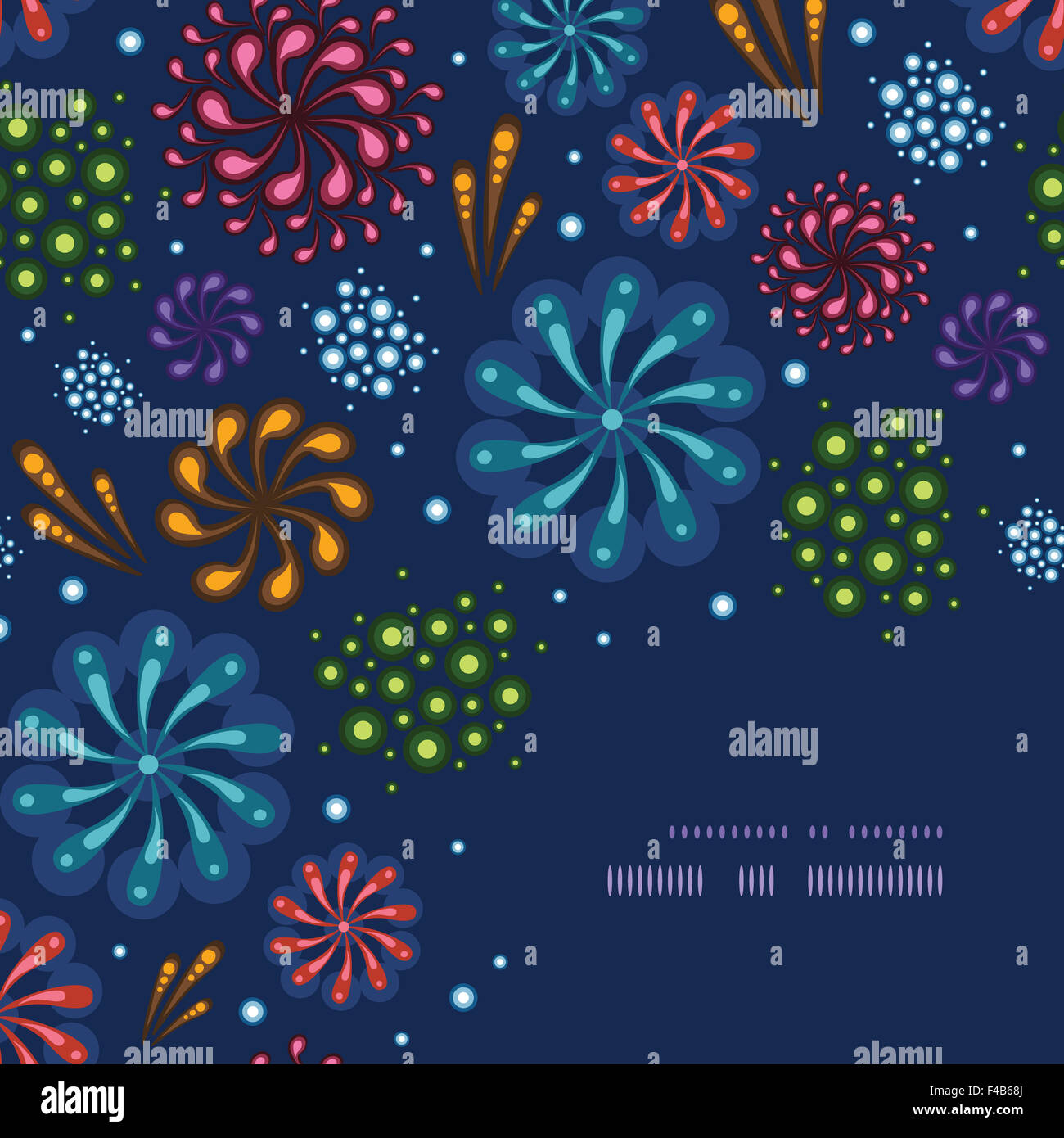 Holiday fireworks corner decor pattern background Stock Photo - Alamy