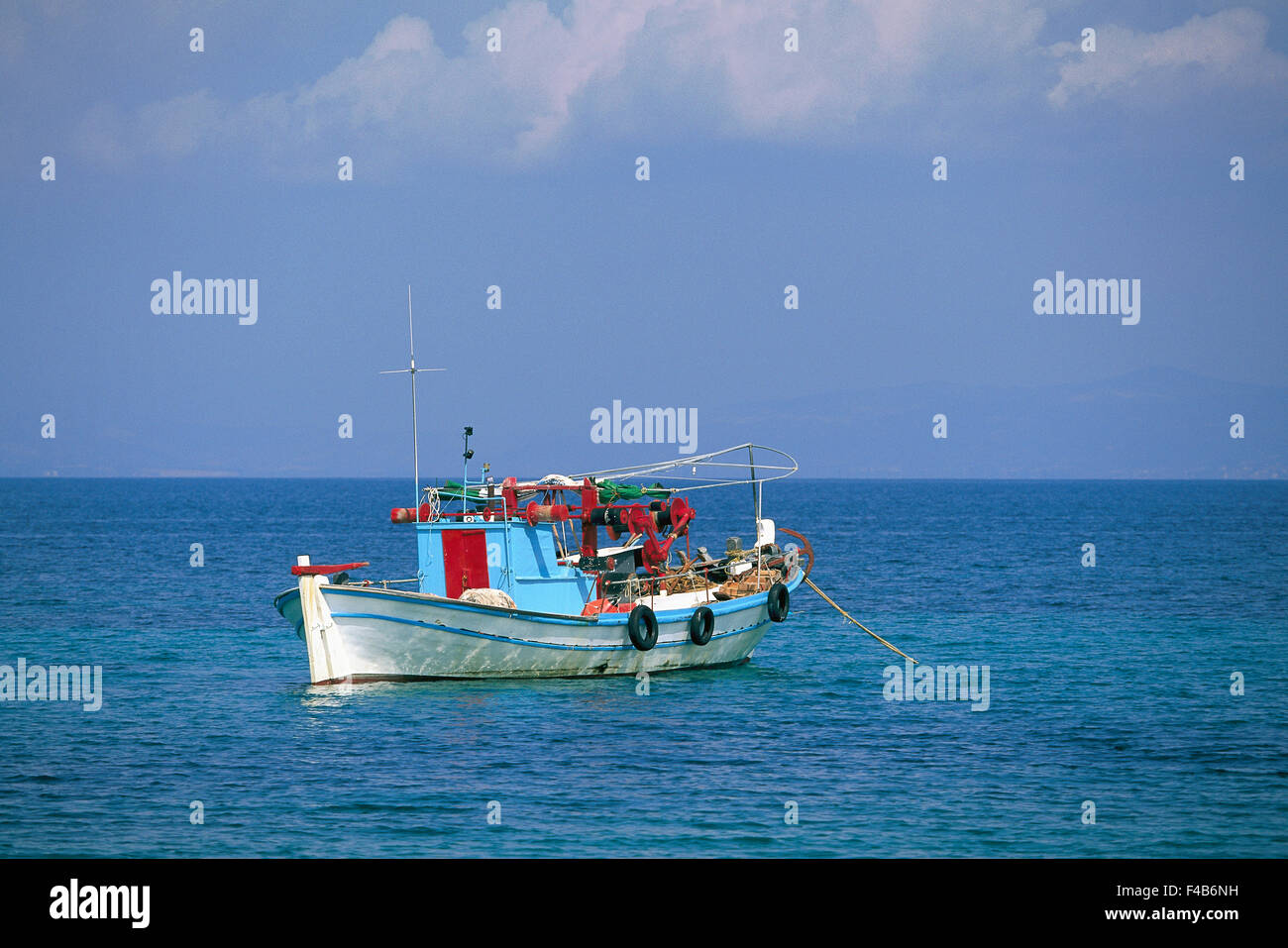 blue boat color image Europe fisheries fisherman fishing boat Greece ...