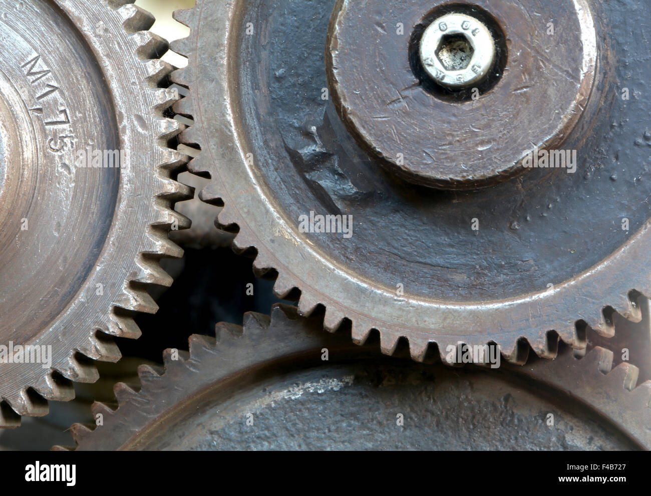 Gears of an old machine Stock Photo - Alamy