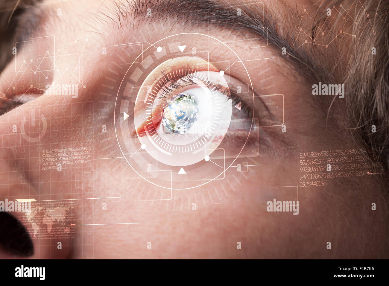 Cyber man with technolgy eye looking Stock Photo - Alamy