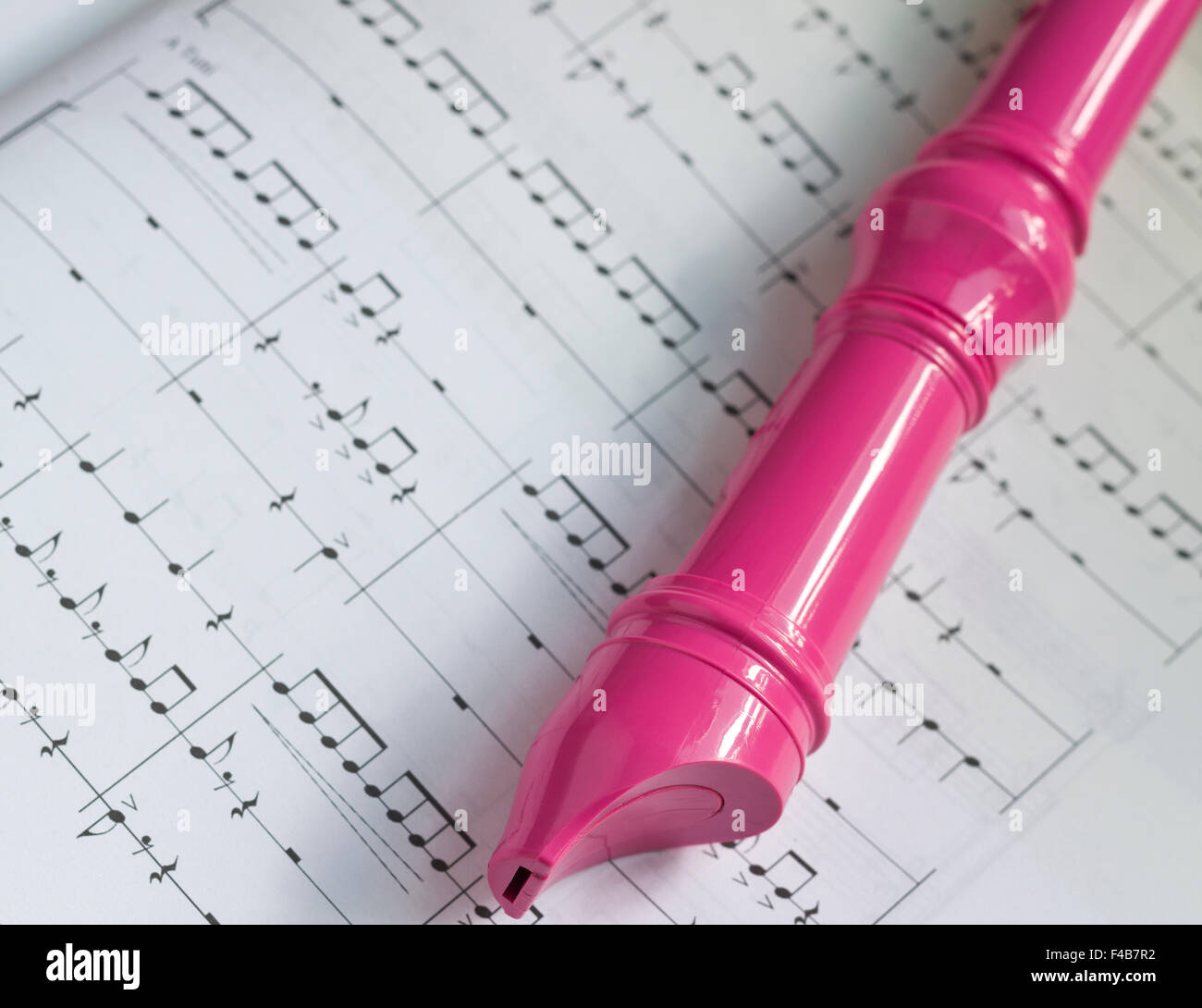 Flute and sheet music Stock Photo - Alamy