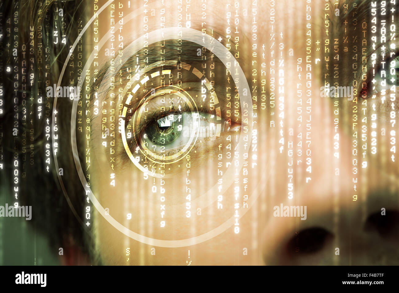 Modern cyber soldier with target matrix eye Stock Photo - Alamy
