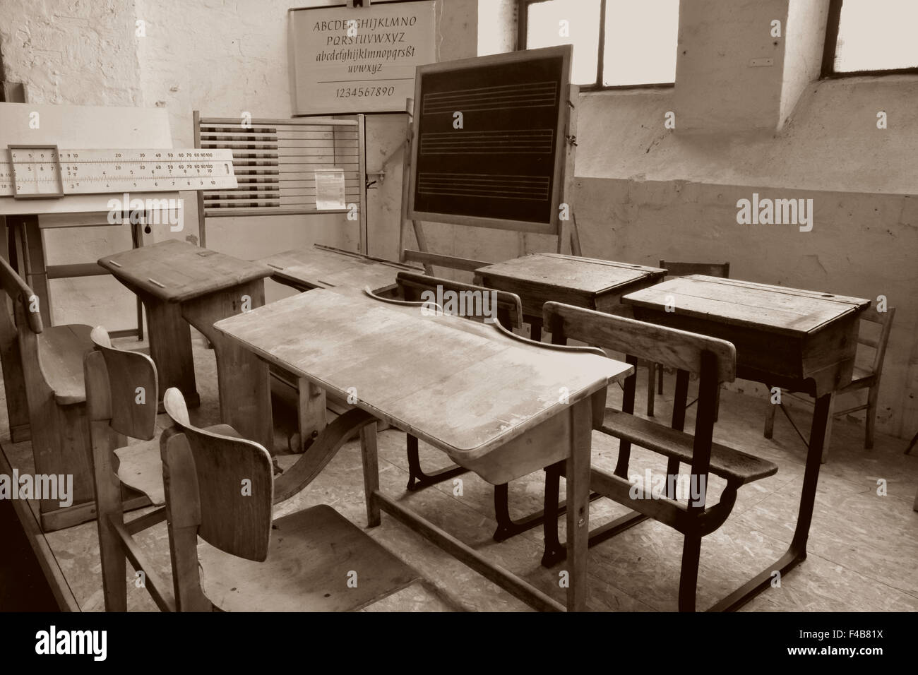 an old classroom into a museum Stock Photo - Alamy