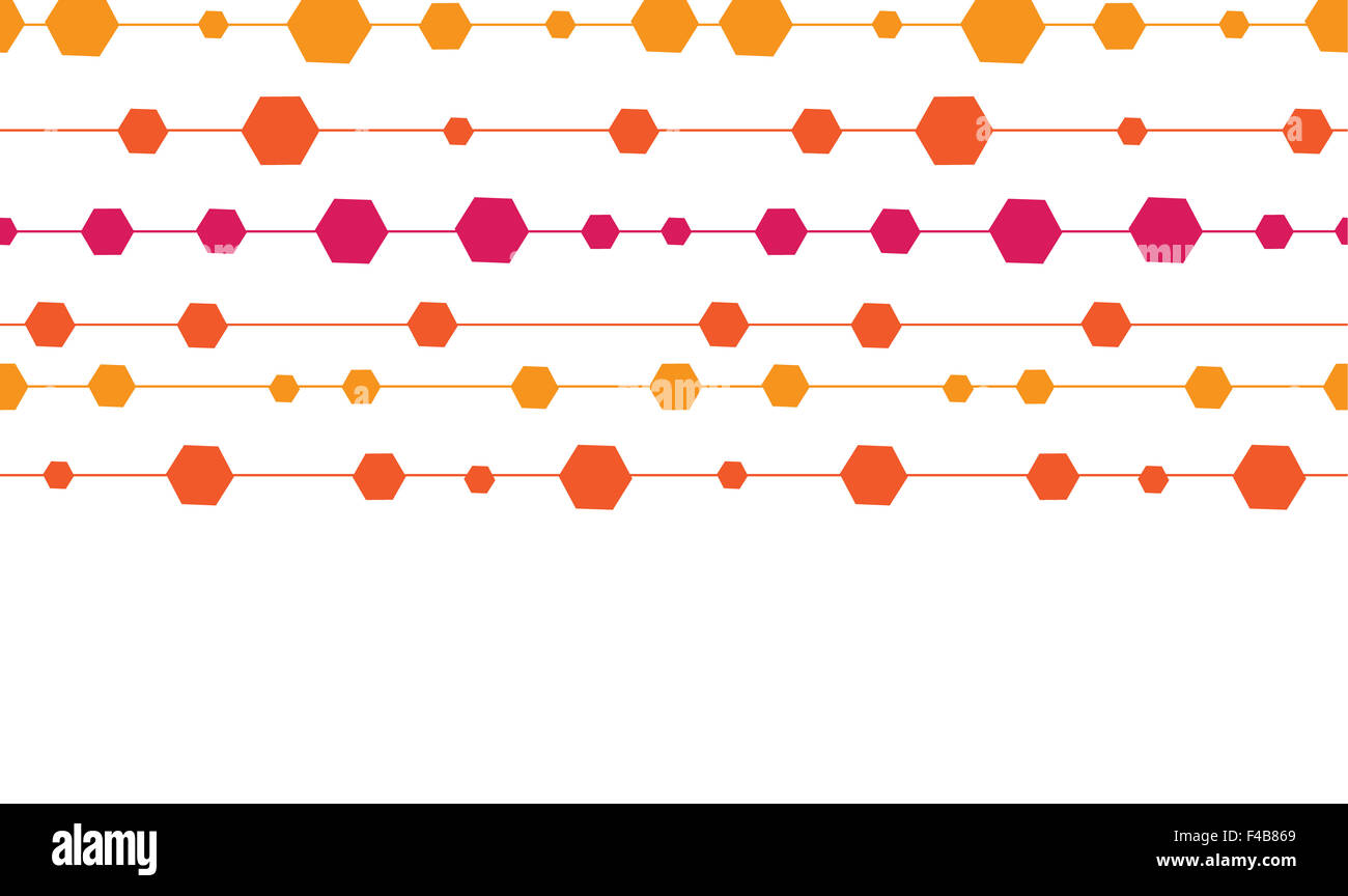 Abstract colorful stripes and shapes horizontal seamless pattern ...