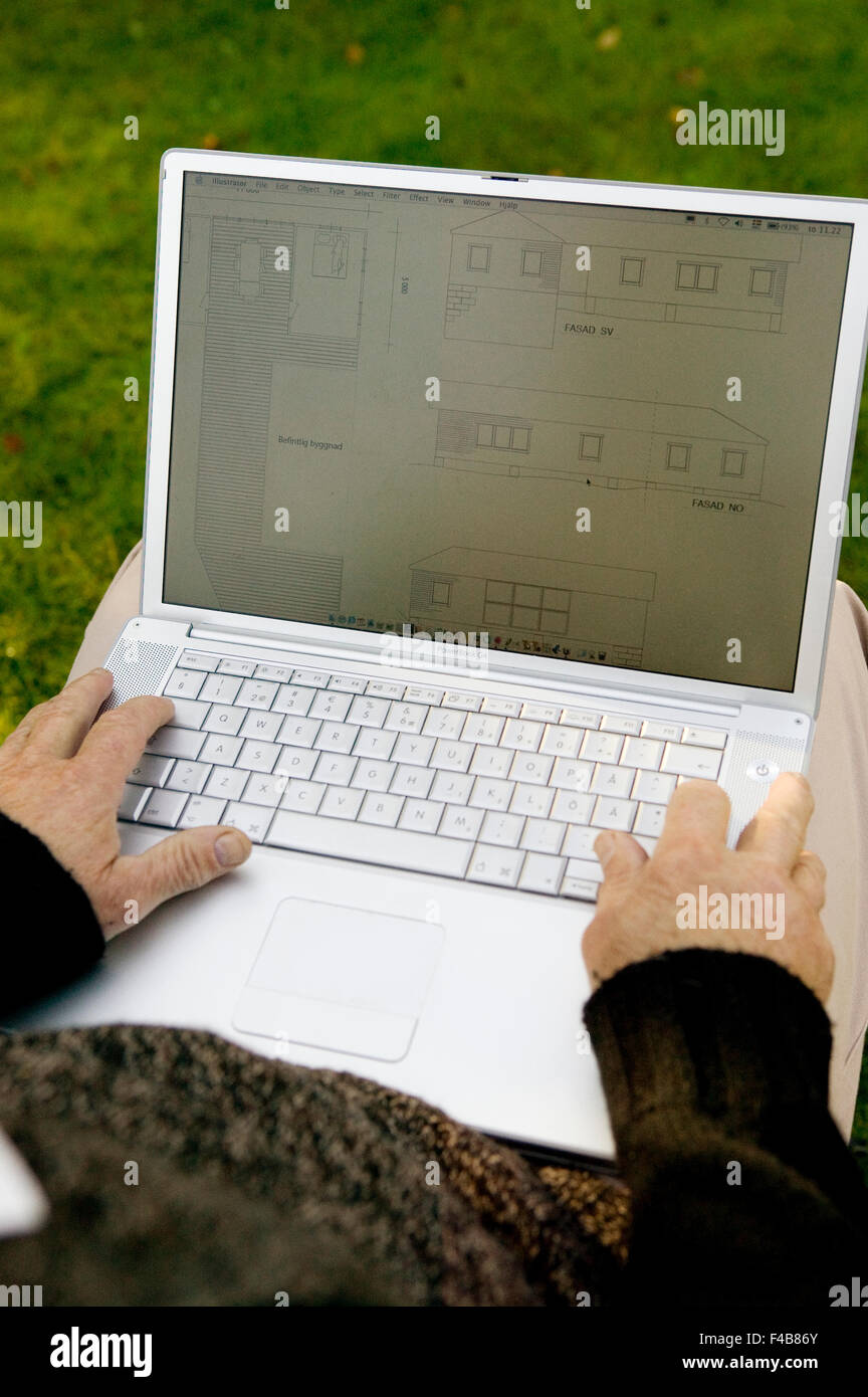 A laptop outdoors Stock Photo - Alamy