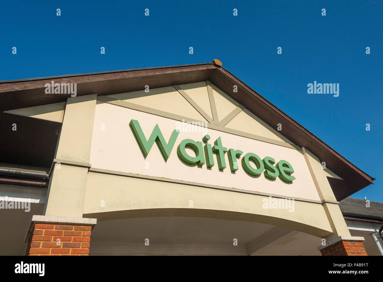 Waitrose supermarket entrance, Two Rivers Shopping Centre, Staines-upon ...